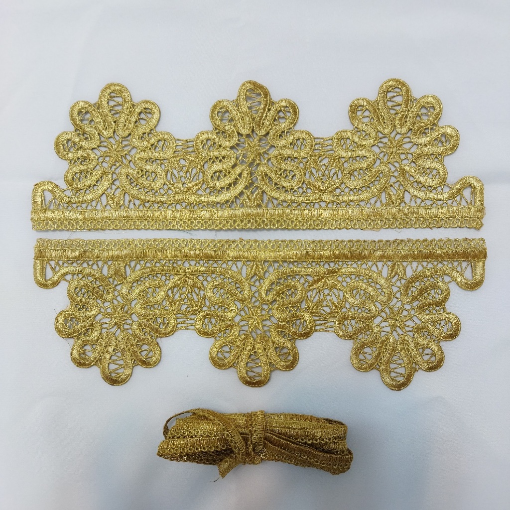 Jual Renda selendang koto gadang bordir panjang 30 cm gold | Shopee ...