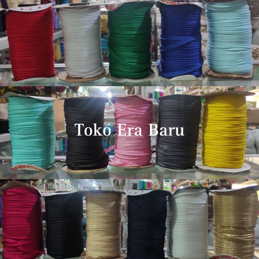 Jual BISBAN BAHAN SATIN ISI 90 YARD PER ROLL BERBAGAI WARNA (8mm ...