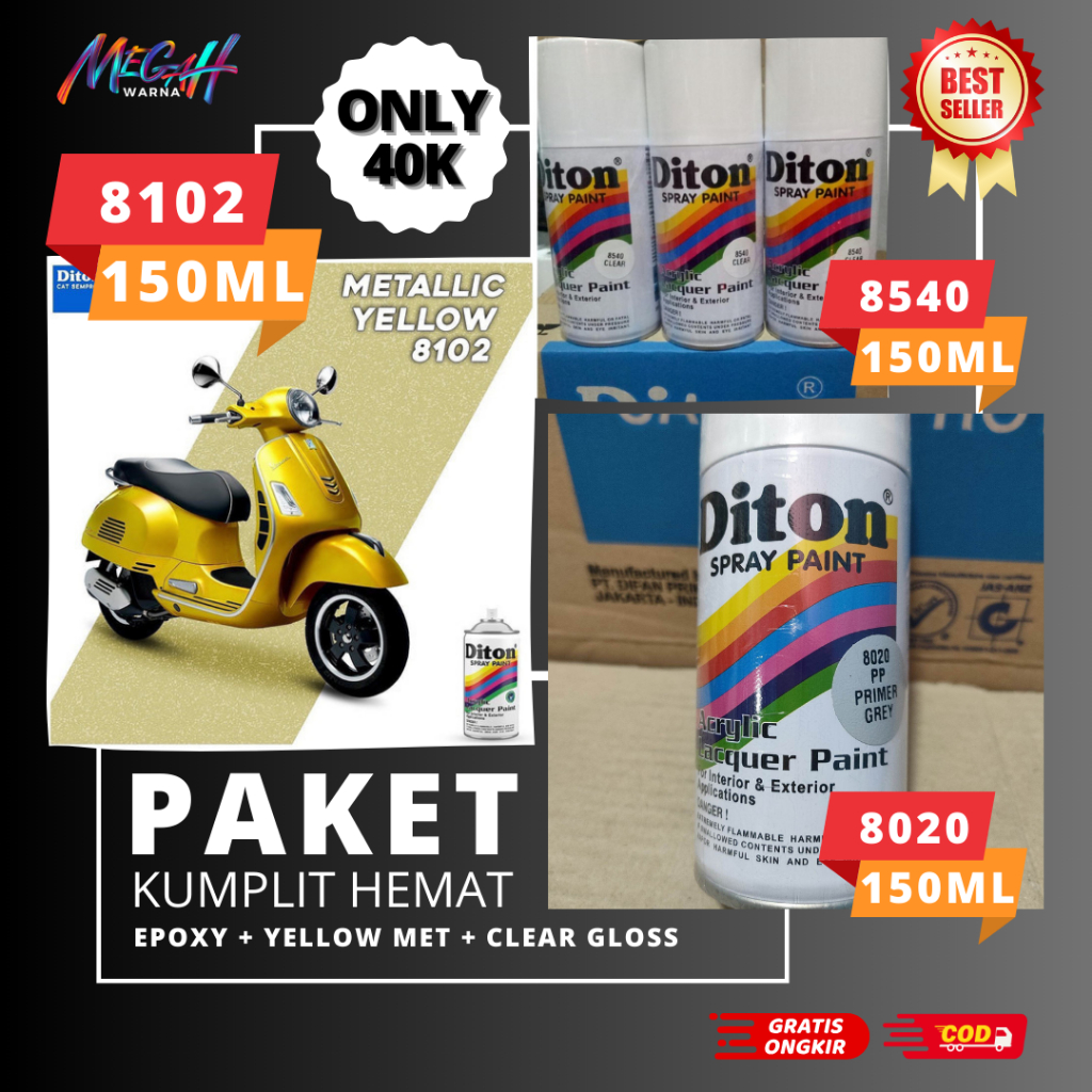 Jual ISI 3 Kaleng - Paket Kumplit Pilok Pilox DITON Yellow 8102 Kuning ...