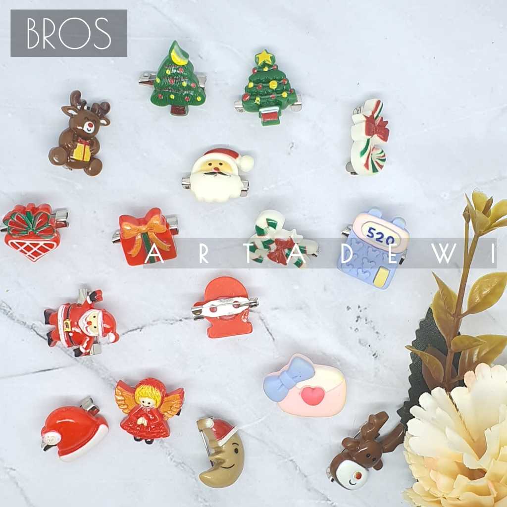 Jual PL1331 | 1 lusin peniti bros CLAY ( 12 pcs random ) pita princess ...