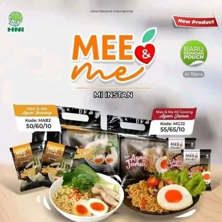 Jual MEE&ME HNI Isi 10 pcs || Mi Instan Goreng Ayam Jamur dan Kuah Ayam Bawang | Shopee Indonesia