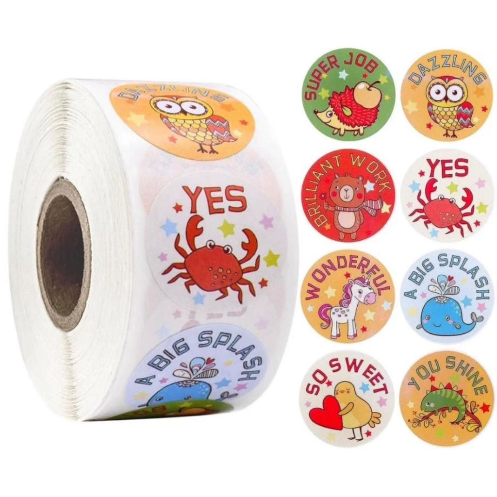Jual Sticker Roll Karakter 1 Roll 500 Pcs | Shopee Indonesia