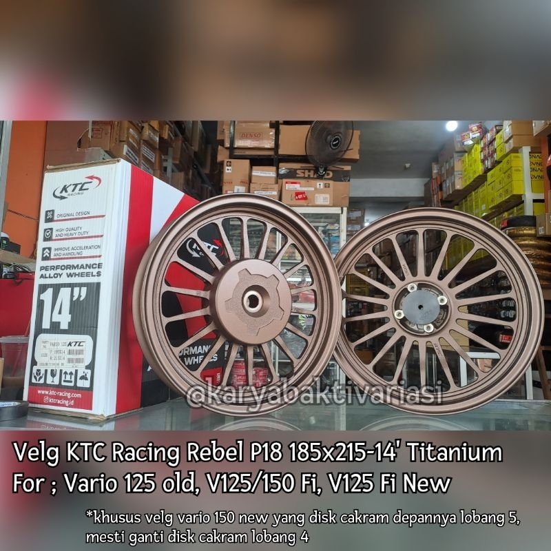 Jual Velg KTC Racing REBEL palang 18 For Vario 125/150/160CBS, Beat/Scoopy/Genio/Vario110 ...