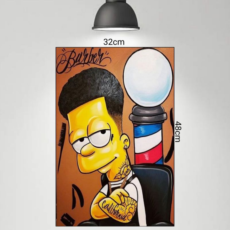 Jual POSTER LOGO CARTOON THE SIMSONS BARBER ART PAPER A3PLUS | Shopee ...