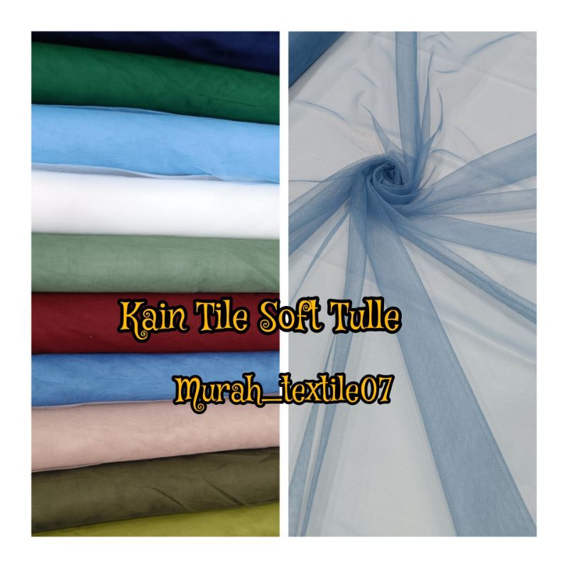 Jual Kain Tile Soft Tulle/Tile polos/ harga per 0,5m | Shopee Indonesia
