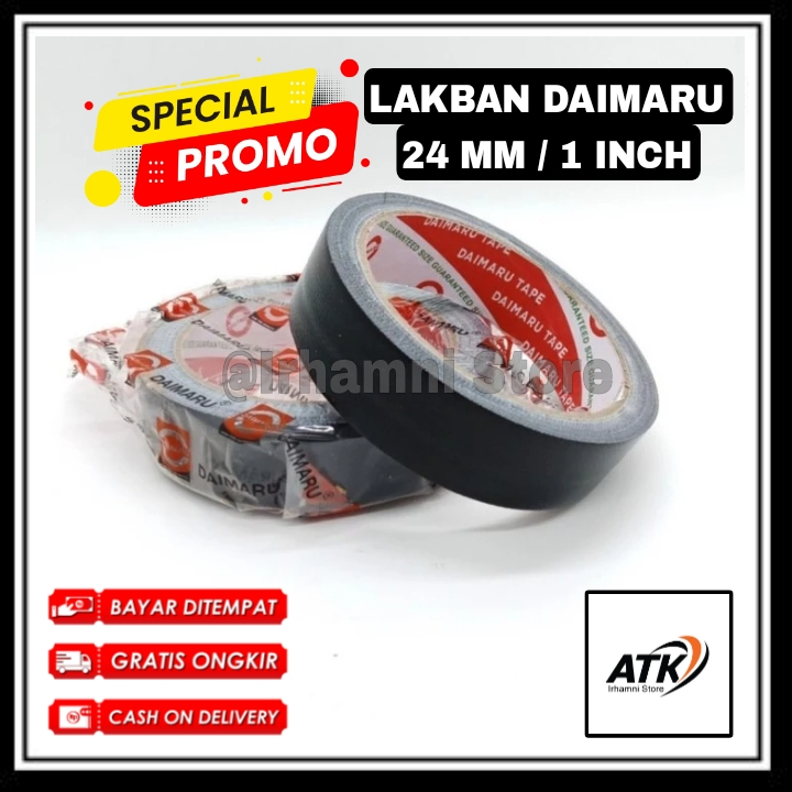 Jual Lakban Jilid Hitam kecil Daimaru 24 mm/ 1 inch | Shopee Indonesia