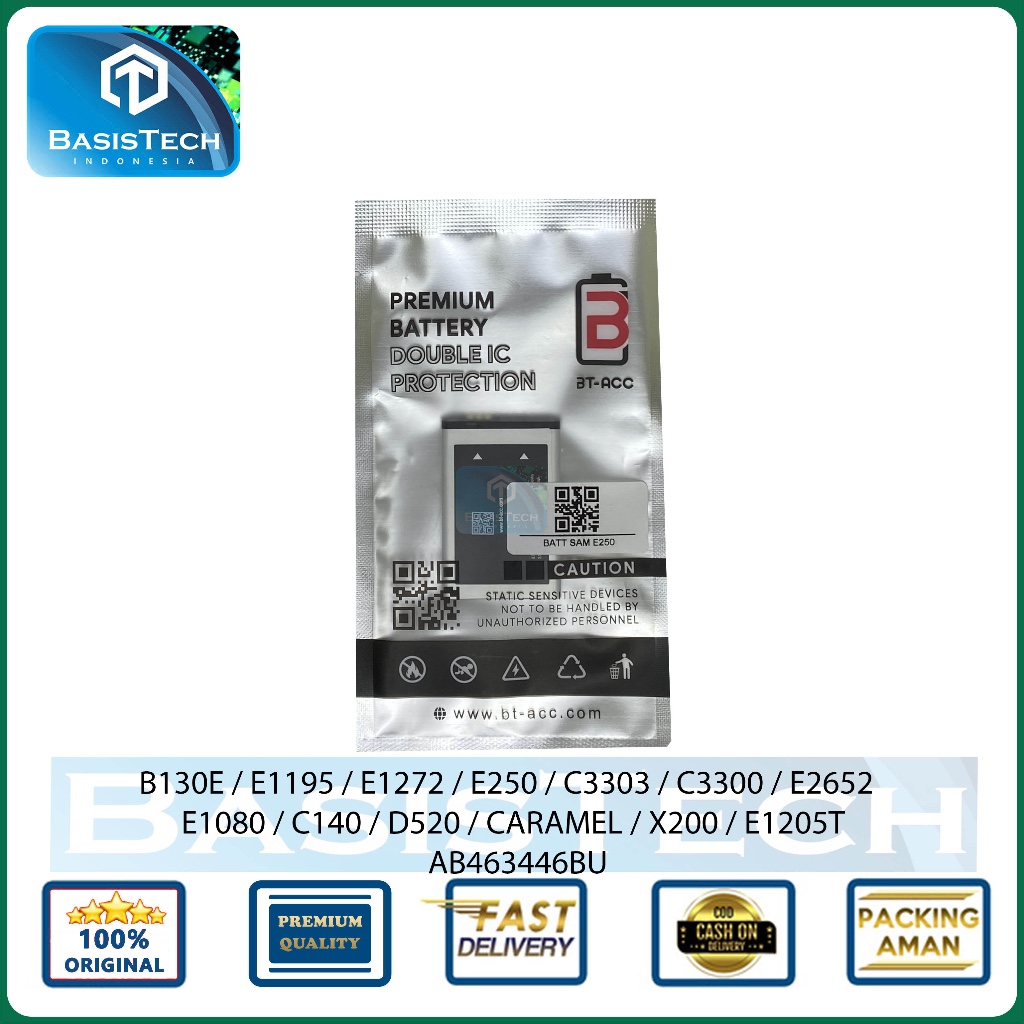 Jual BATERAI SAMSUNG B130E E1195 E1272 E250 C3303 C3300 E2652 E1080 C140 D520 CARAMEL X200 ...