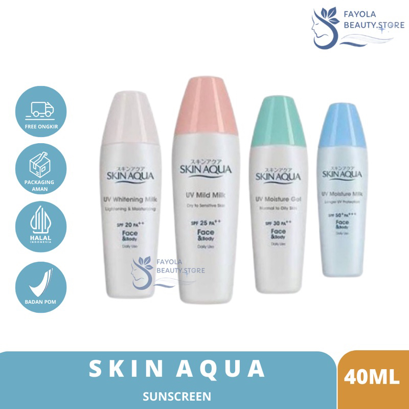 Jual SUNSCREEN SKIN AQUA UV WHITENING Milk Spf 50 PA++ | Shopee Indonesia