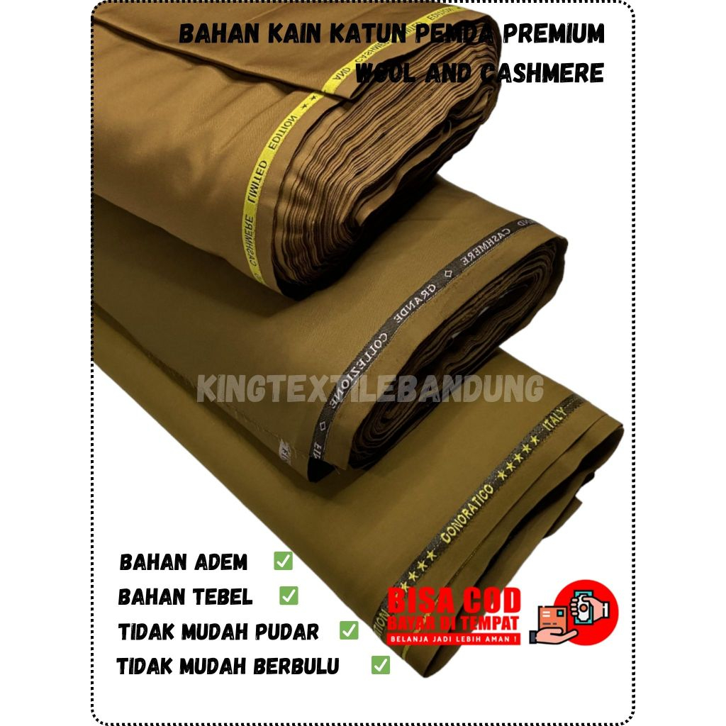 Jual Kain seragam PNS pemda katun super premium cashmere wool premium ...