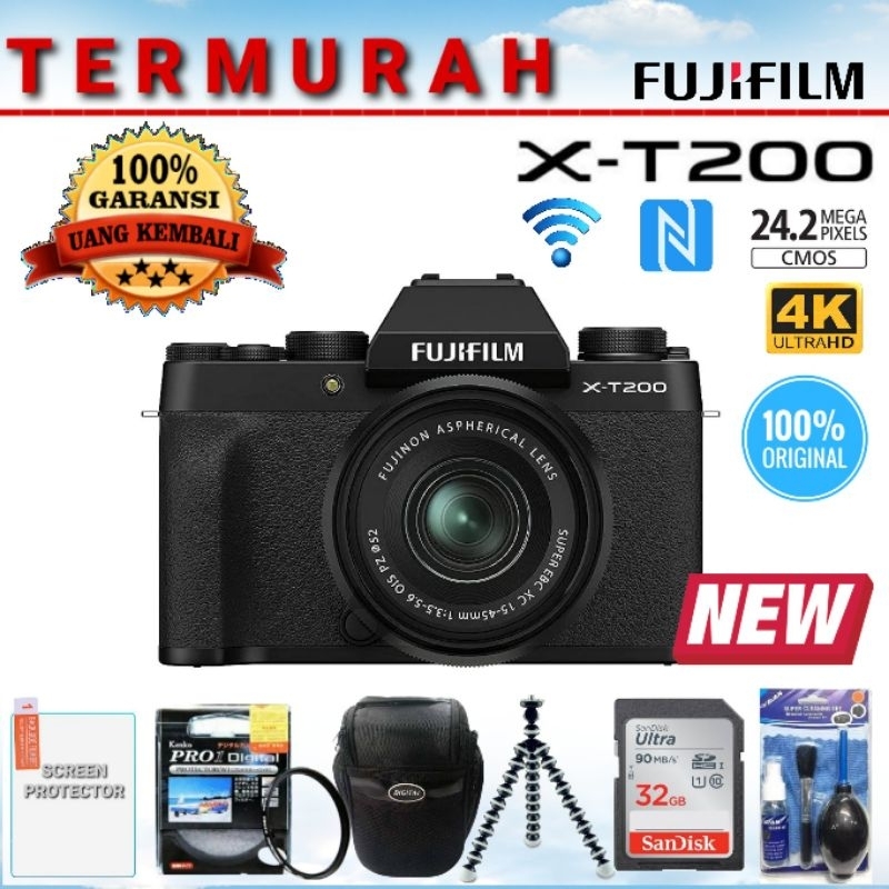 Jual KAMERA FUJIFILM XT200 + LENSA 15-45MM ORIGINAL DAN BERGARANSI ( FUJI X-T200 MIRORLESS ) NEW ...