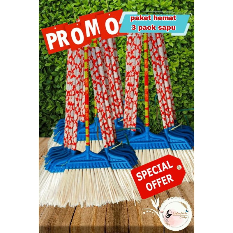Jual Paket hemat 3 pack sapu halaman terbuat dari bambu | Shopee Indonesia