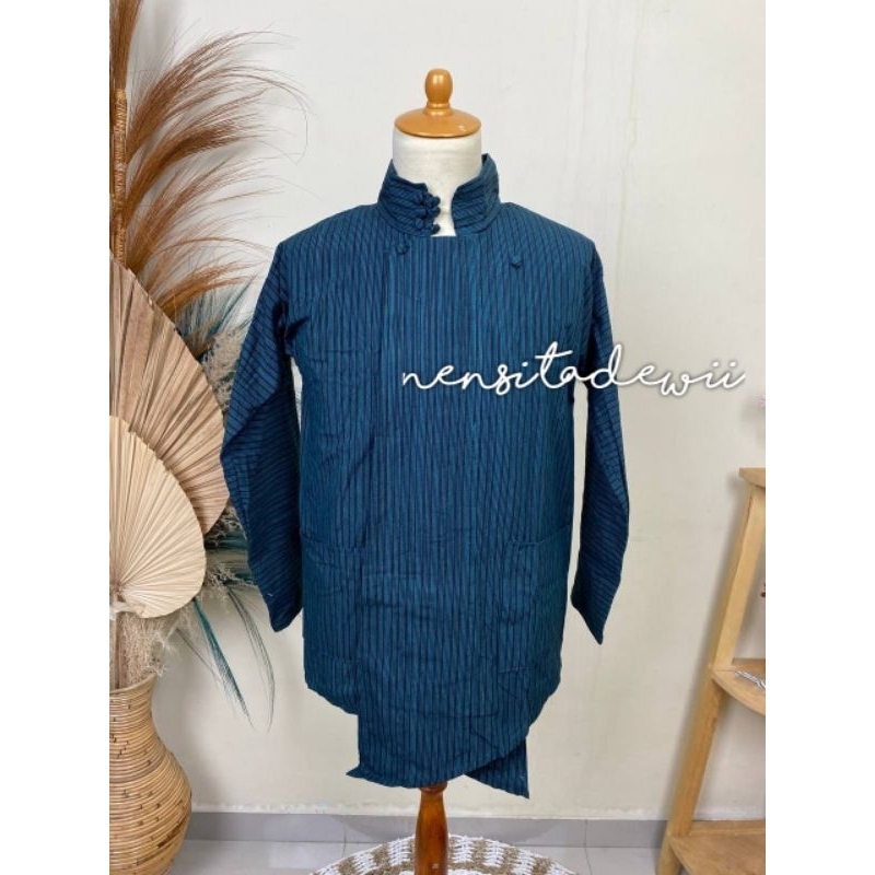 Jual [Hijau] Surjan Lurik / Baju Jawa Lurik - Premium, Katun Prasojo | Shopee Indonesia