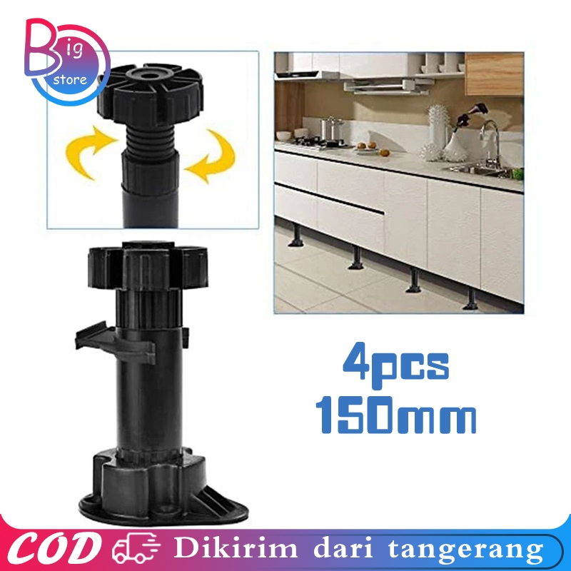 Jual 4pcs/Set Kaki Tempat Tidur Adjustable Kaki Kursi Sofa 15-17cm ...