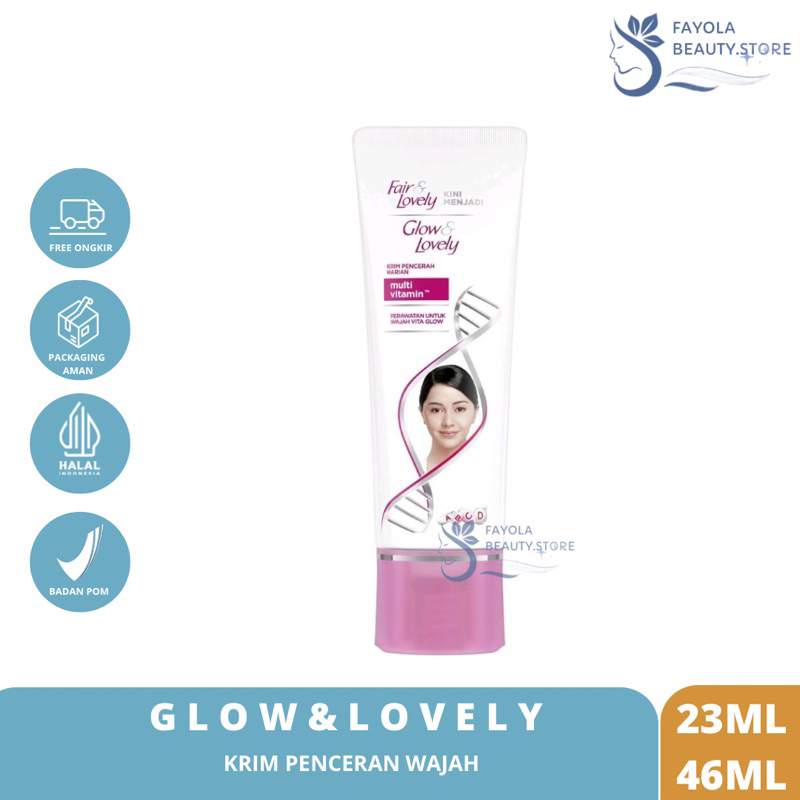 Jual GLOW & LOVELY KRIM PENCERAH WAJAH MULTIVITAMIN CREAM 23 GR ...
