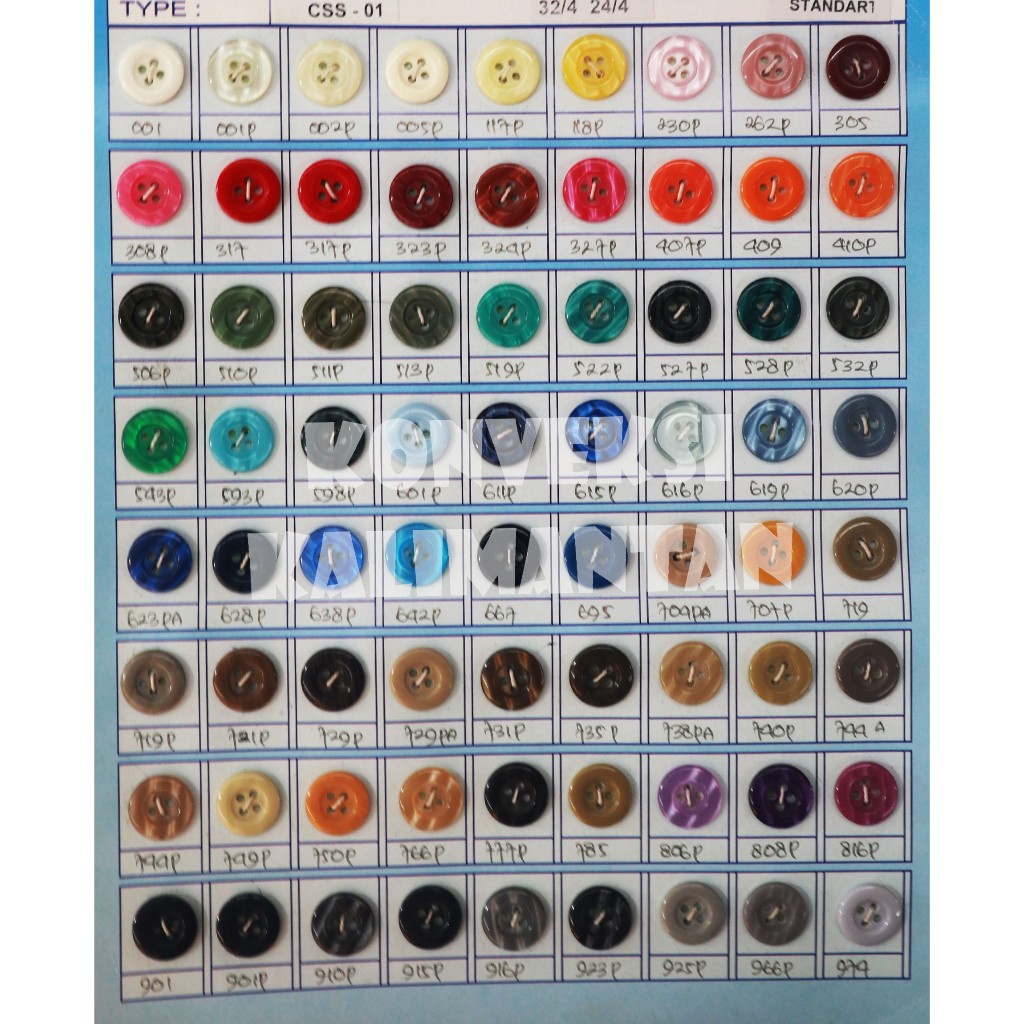 Jual Kancing Baju/Celana Kaos/Kemeja Bahan CSS-01 24/4L Lubang 4 Produk ...