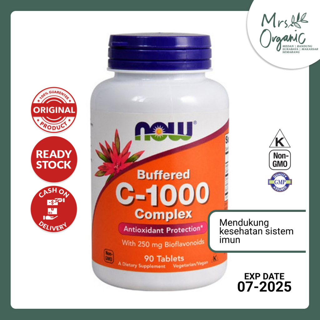 Jual NOW Foods Vitamin Buffered C-1000 Complex 90 tablet C 1000 mg vitamin C komplex | Shopee ...