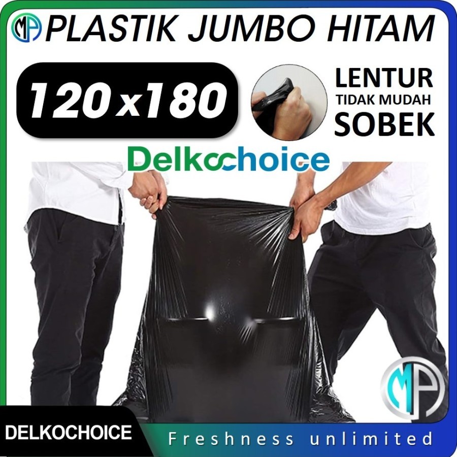 Jual Kantong Kresek Plastik Sampah Hitam JUMBO 120cm x 180cm / Trash Bag / Garbage Bags Tebal ...