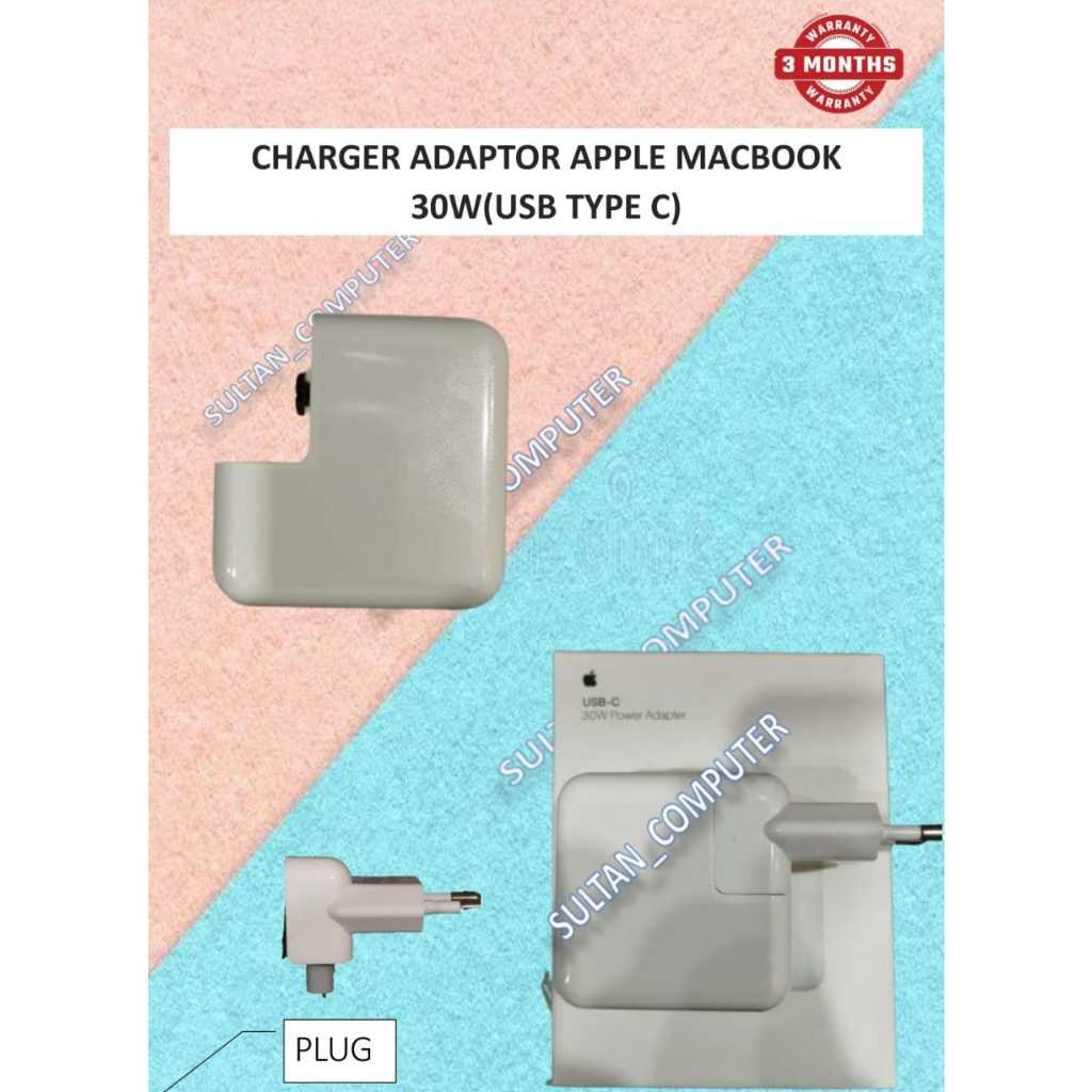 Jual Adaptor Charger Apple Macbook 30W(USB TYPE C) | Shopee Indonesia