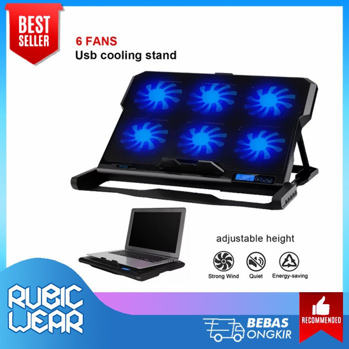 Jual Cooling Pad Laptop 6 Fan Kipas Angin Pendingin Laptop | Shopee ...