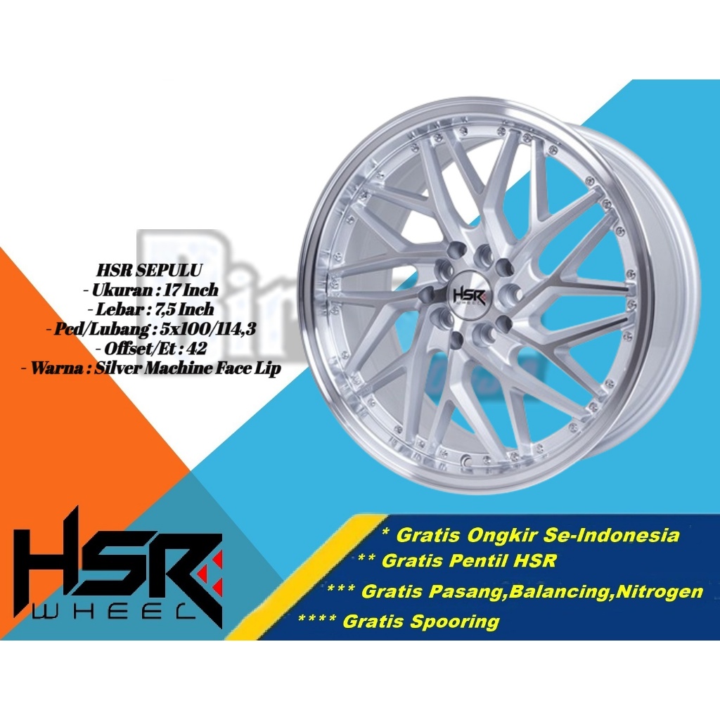 Jual Velg Mobil Ring 17 HSR SEPULU R17 Pcd 5x1 5x114,3 Untuk Sienta New Avanza New Xenia Ertiga ...