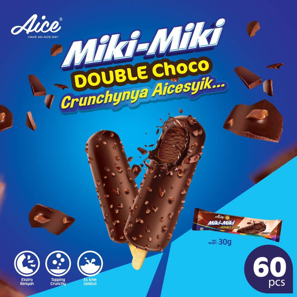 Jual Aice Miki Miki Double Choho Ice Cream 1 karton = isi 60 Pcs Es ...