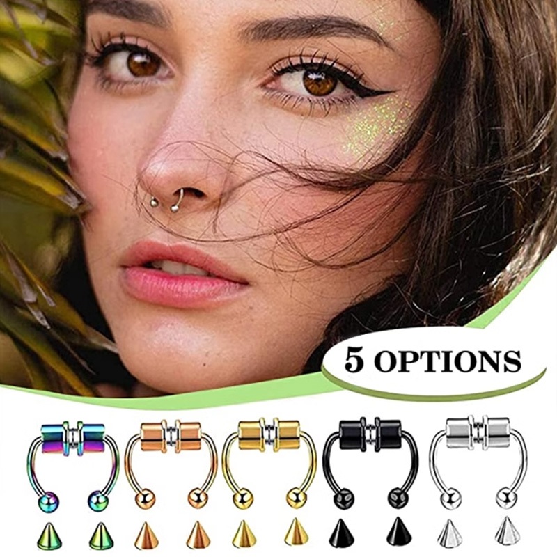 Jual 1 Pc Cincin Hidung Palsu Bentuk U Bahan Stainless Steel Tindik ...