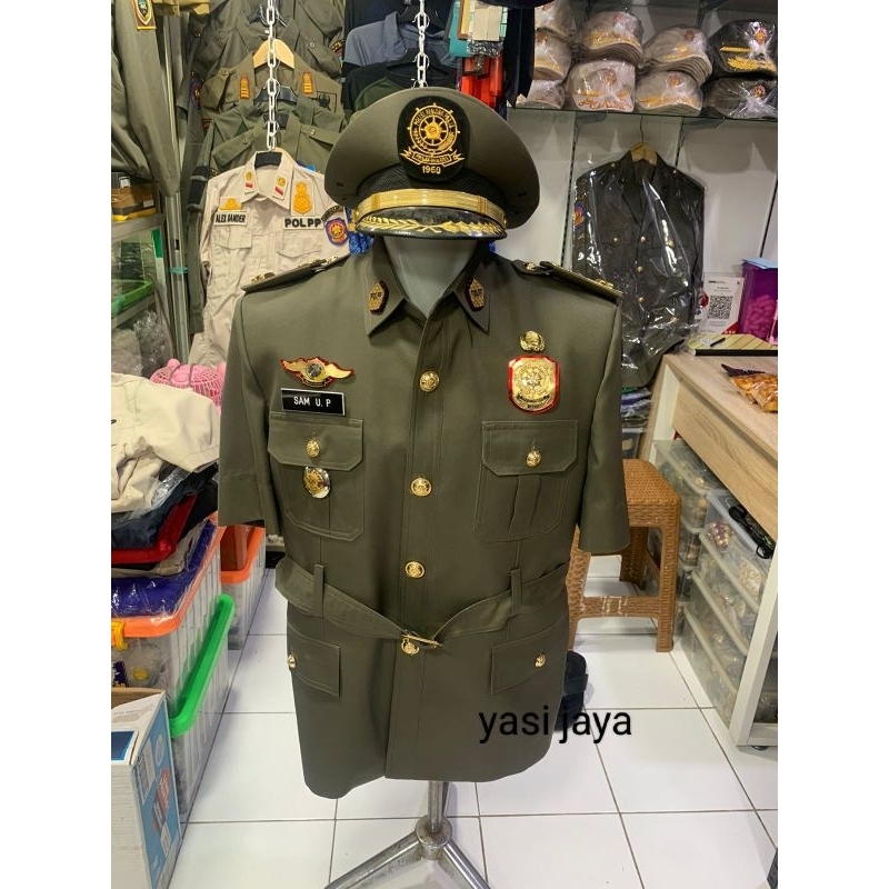 Jual SATU STEL BAJU PDU 2 SATPOL-PP LENGKAP DENGAN ATRIBUT, PANGKAT DAN ...