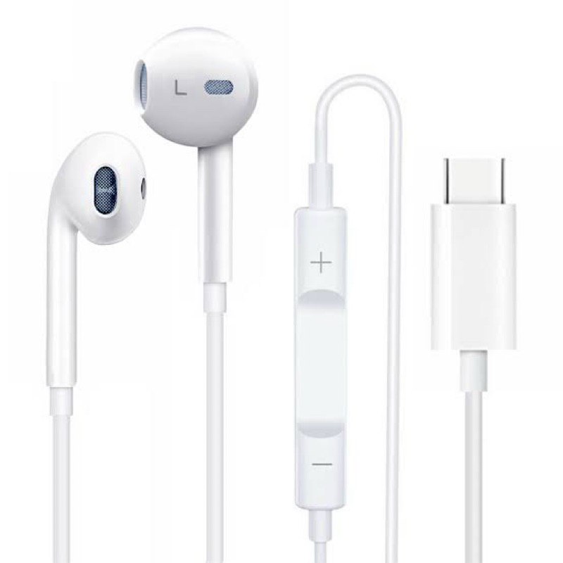 Jual Headset Earphone Handsfree Iphone 15 Pro Max Earpods USB-C High ...