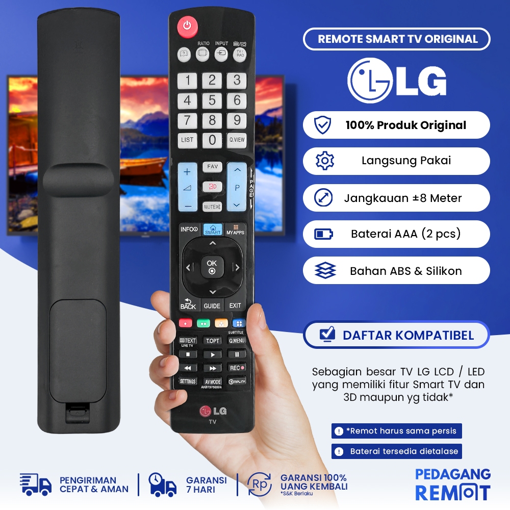 Jual Remot Remote TV LG LED LCD Android Smart TV 3D AKB73756504 AKB73615309 Ori / Original ...