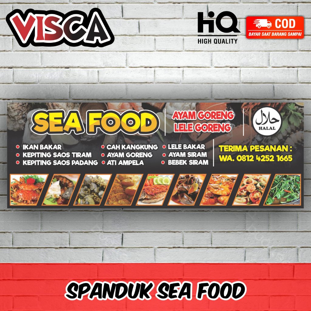 Jual Cetak Spanduk Banner SEAFOOD Makanan Laut | Shopee Indonesia