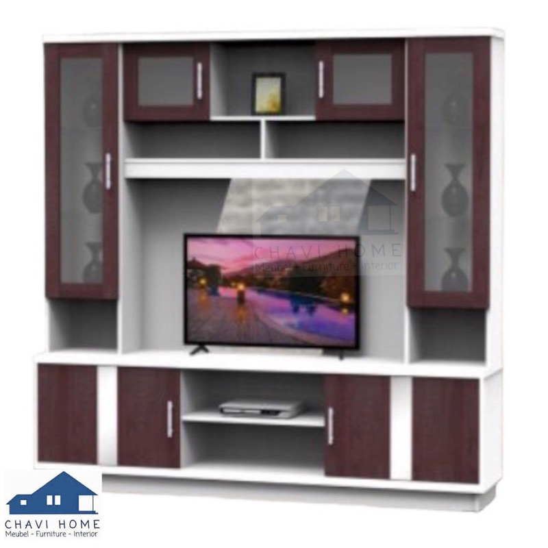 Jual wall unit buffet tv lemari tv rak tv meja tv dengan lemari hias ...