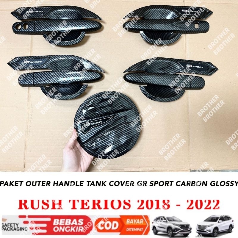 Jual Paket Outer Handle Tank Cover All New Rush Terios GR SPORT 2018 2023 2024 Carbon - Glossy ...