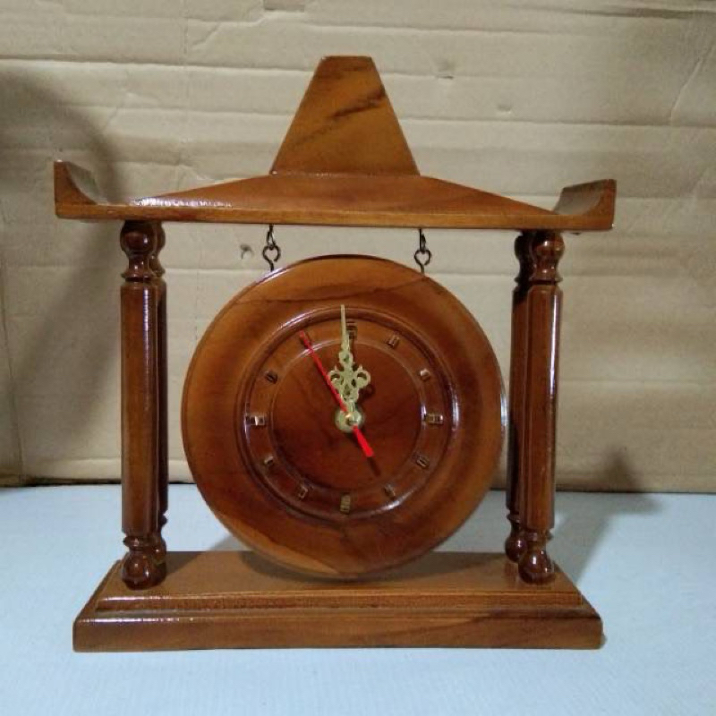 Jual JAM DINDING MEJA DUDUK JOGLO KAYU JATI | Shopee Indonesia