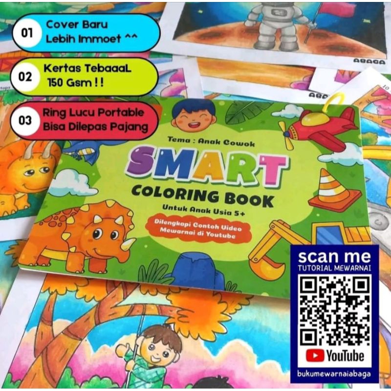 Jual Buku Mewarnai Anak Tema Anak Cowok / Buku Mewarnai / Smart ...