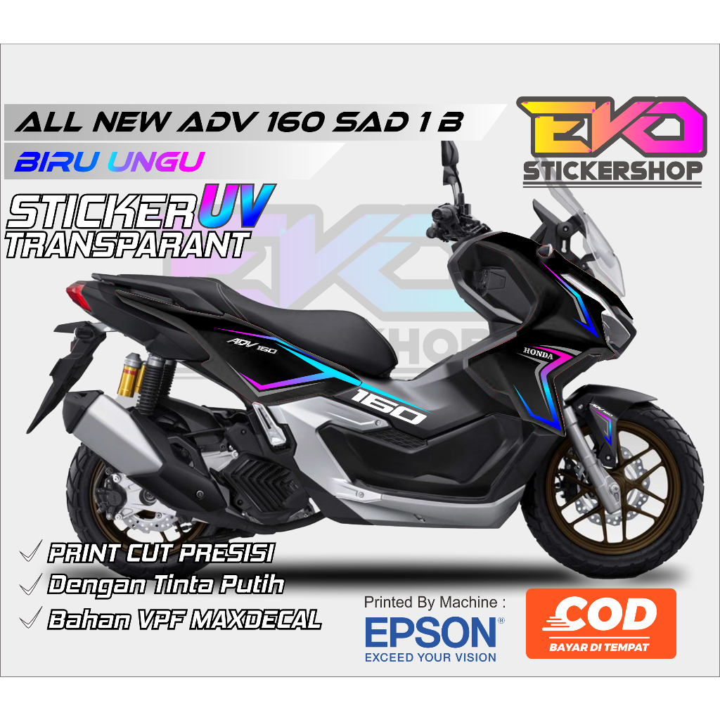Jual Striping ADV 160 New Simple Transparan UV Sticker Adv List Motif ...
