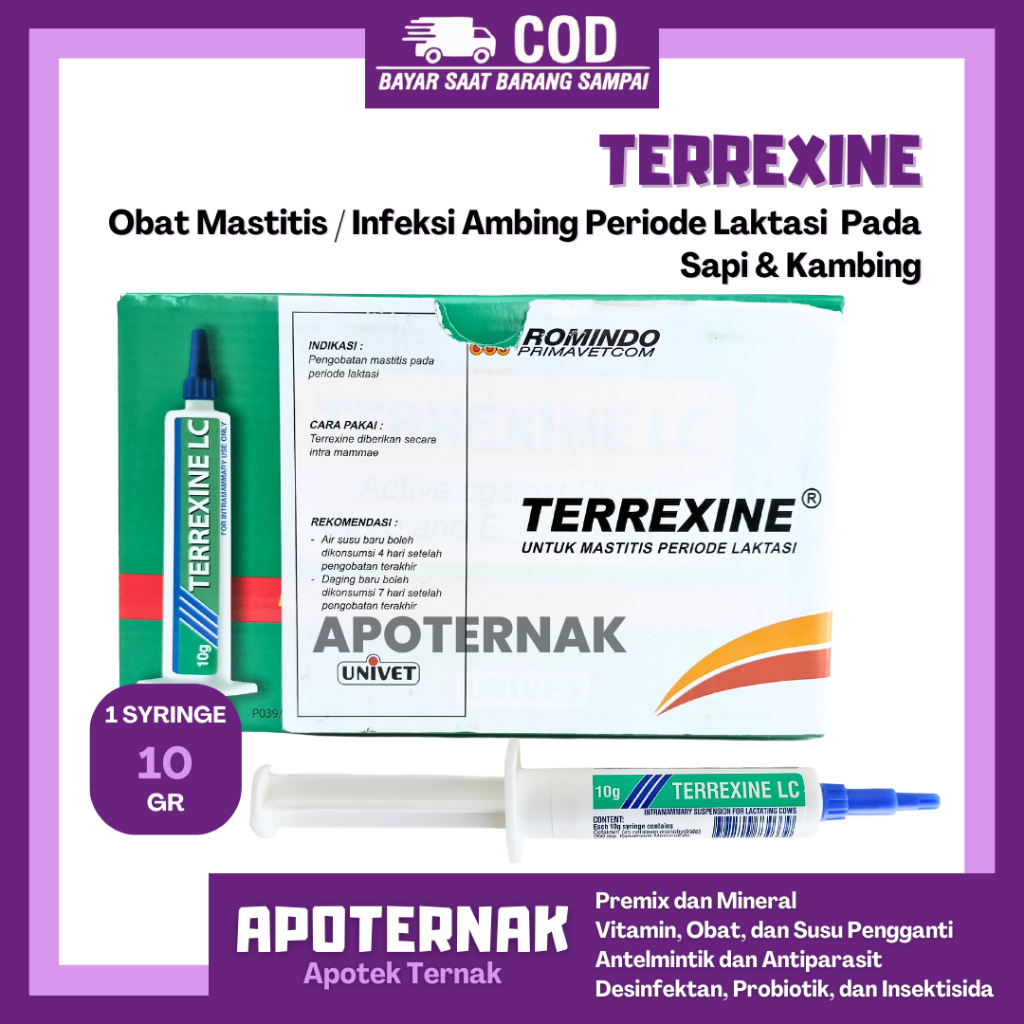 Jual TERREXINE 10 Gram | Obat Mastitis Laktasi Ampuh Untuk Kambing Sapi ...