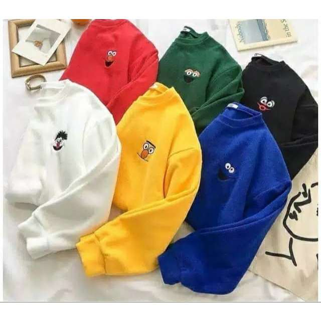 Jual ELMO Sweater Crewneck Logo Bordir || Sweatshirt Basik Bordir ART ...