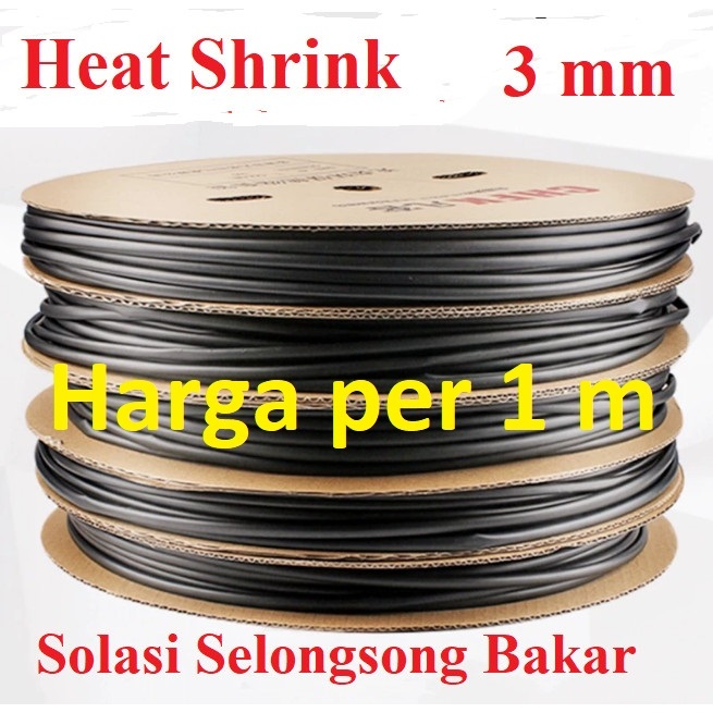 Jual Heatshrink Heat Shrink Selang Tube Selonsong Selang Bakar 3mm 3 mm | Shopee Indonesia