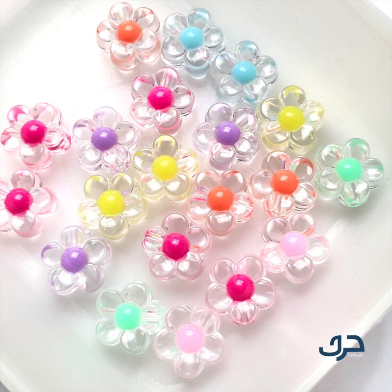 Jual MANIK BUNGA DAISY BENING MOTE BUNGA CLEAR KACA BAHAN DIY | Shopee ...