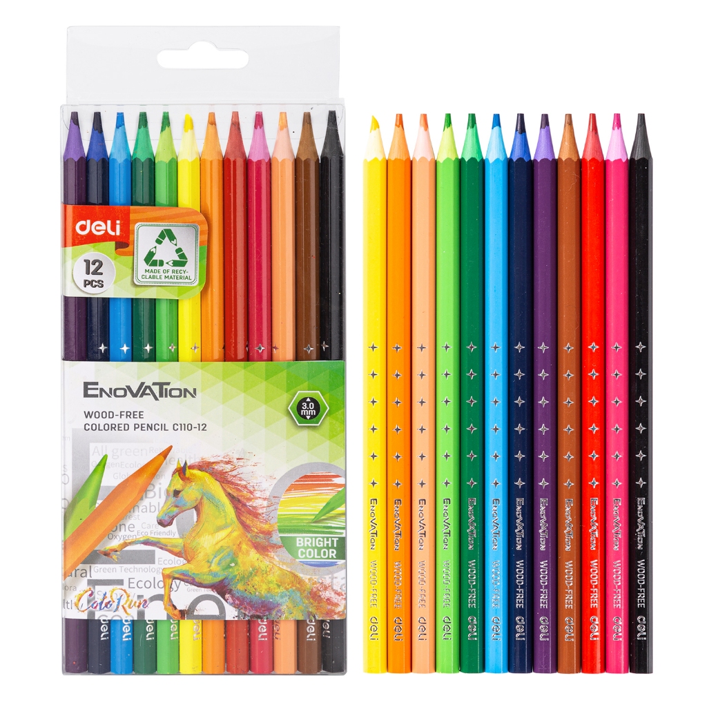 Jual Deli Pensil Warna / Colored Pencil 12 Warna 3.0mm Lead EC110 | Shopee Indonesia