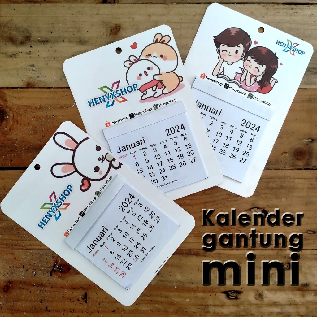 Jual Kalender Mini 2024 Kalender kecil gantung Aesthetic lucu cute ...