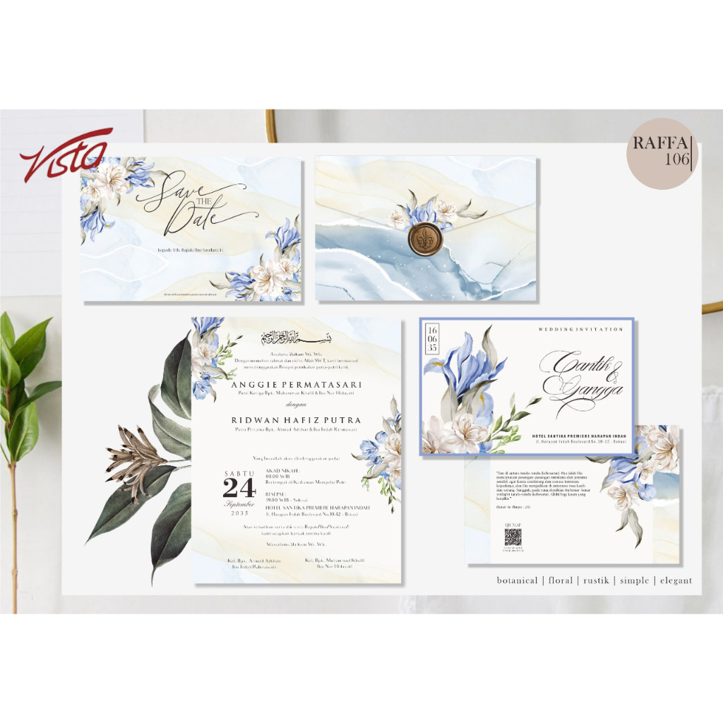 Jual Undangan pernikahan blangko raffa 106 wedding simple murah elegan | Shopee Indonesia