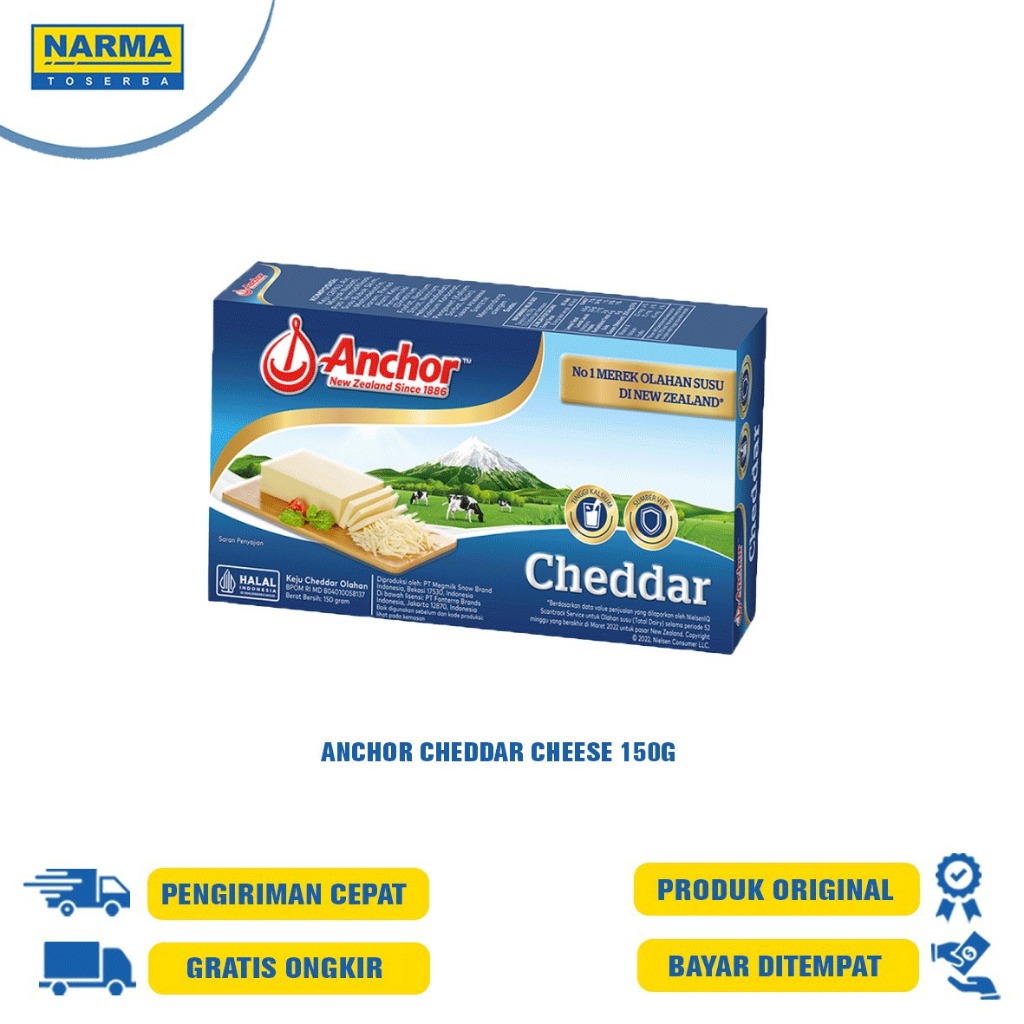 Jual ANCHOR CHEDDAR CHEESE 150GR | Shopee Indonesia