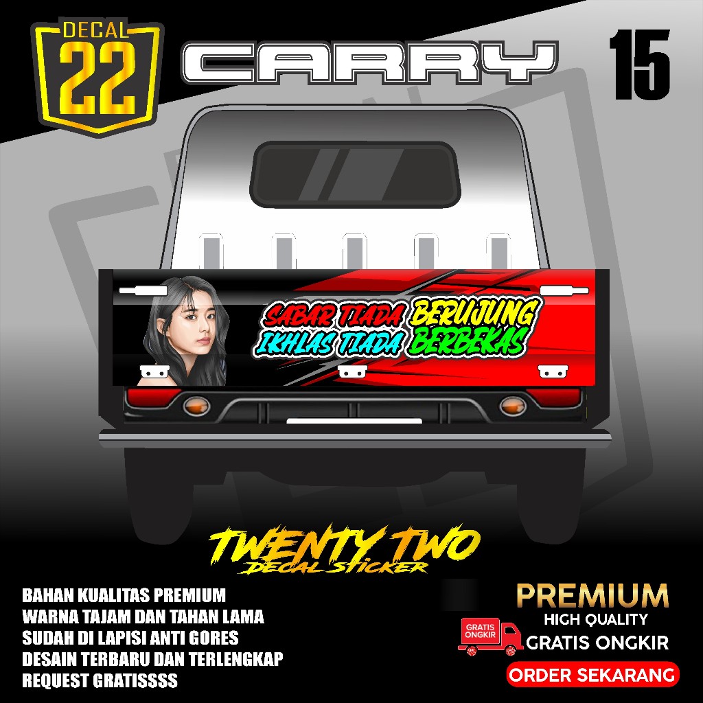 Jual Sticker Carry Pick Up / Stiker Bak Belakang Carry/ Decal Sticker ...