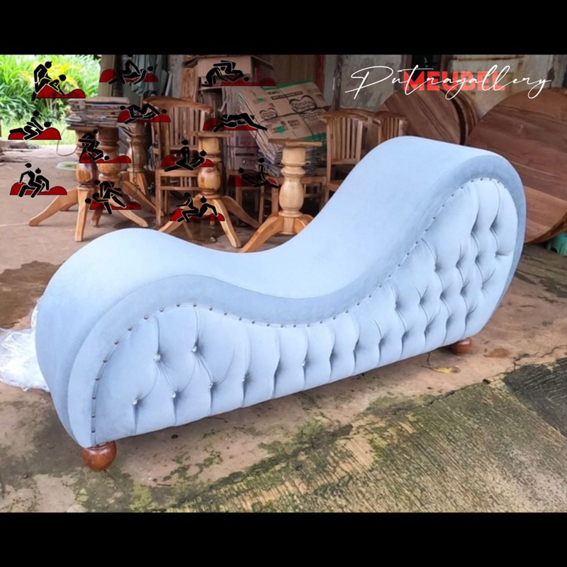 Jual Kursi Sofa Tantra Kamasutra Pasutri - Navy Blue Bludru | Shopee Indonesia