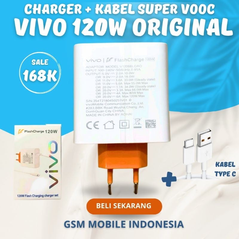 Jual [PROMO ORIGINAL] Charger VIVO Original TYPE C TIPE C 44W, 66W dan ...
