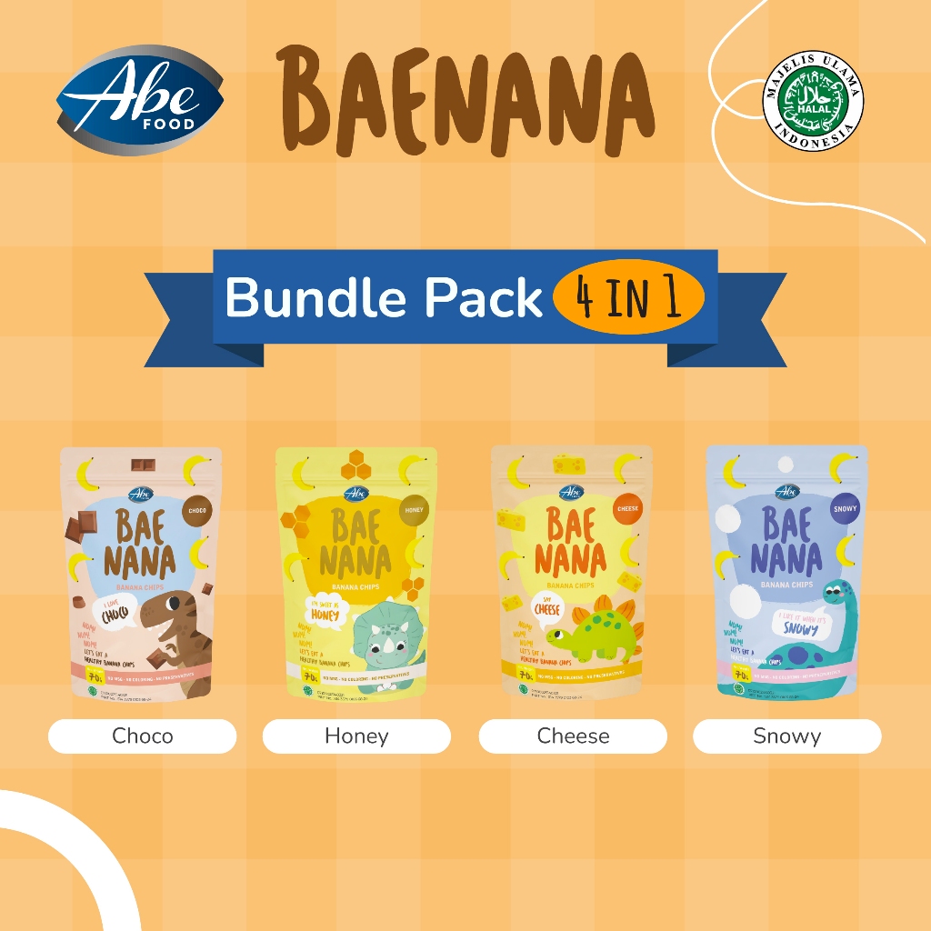 Jual Abe Food Baenana Banana Chips Bundle 4 pcs All Variant/Snack Anak ...