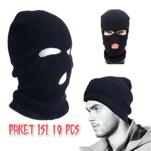 Jual PROMO ISI 10 PCS KUPLUK NINJA MASKER RAJUT TEBAL / TOPI KUPLUK ...