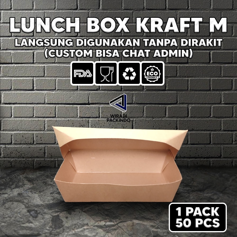 Jual LUNCH BOX PAPER UKURAN M TINGGAL PAKAI / KOTAK MAKAN / DUS NASI ...