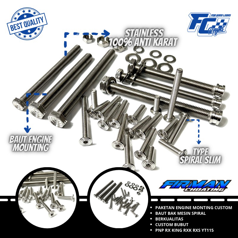 Jual PAKETAN BAUT SPIRAL ENGINE MONTING GANTUNGAN MESIN & BAUT BAK ...